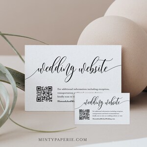 Wedding Website Card, QR Code Wedding Details Insert, Online RSVP, 100% ...