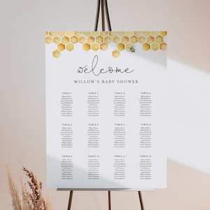Honey Bee Seating Chart Template, Printable Baby / Bridal Shower ...