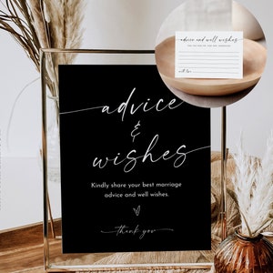 Advice & Wishes Sign and Card, Guest Book Printable, Well Wishes ...