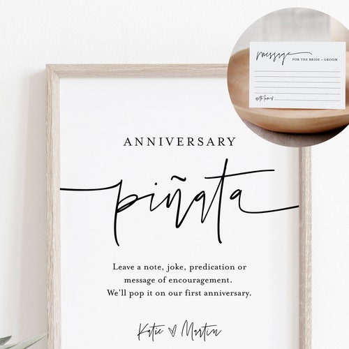 Anniversary Piñata Sign and Advice Card Wedding Guestbook - Etsy