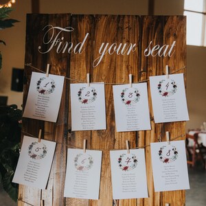 Boho Seating Chart Template, Printable Wedding Seating Card, Seating ...