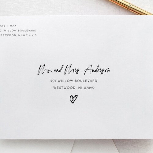 Modern Envelope Template Hand Script Address Envelope - Etsy