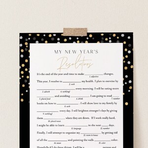 New Years Mad Libs Game, Printable 2022 New Years Eve Party Activity ...