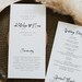 Modern Script Wedding Program Template, Minimalist Order of Service ...