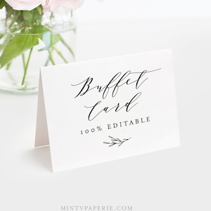 Buffet Card Template, Food Label, Wedding Buffet Printable, Instant ...