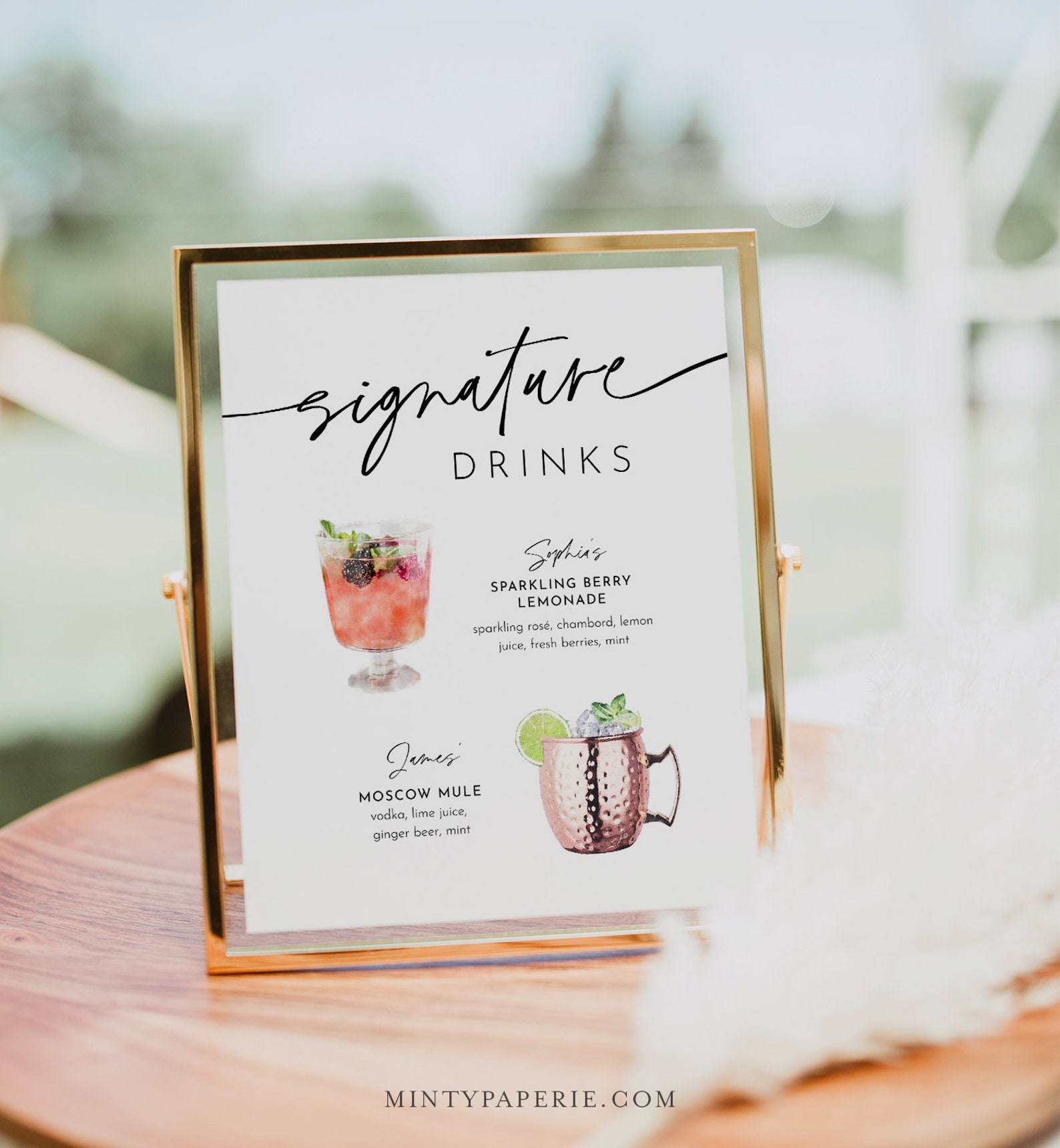 Signature Drinks Sign Cocktails Wine Beer His and Her - Etsy