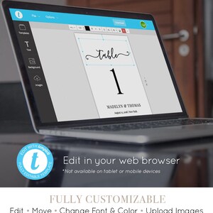 Table Number Card, Printable Wedding Table Card Template, Table Seating ...