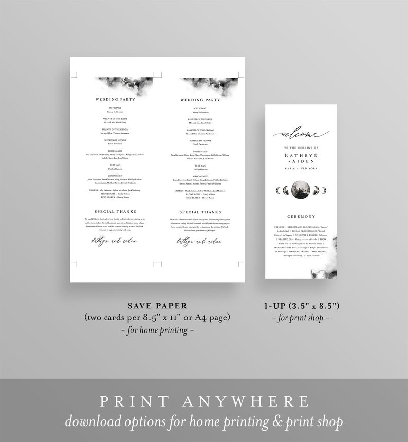 Celestial Wedding Program Template Instant Download Full - Etsy