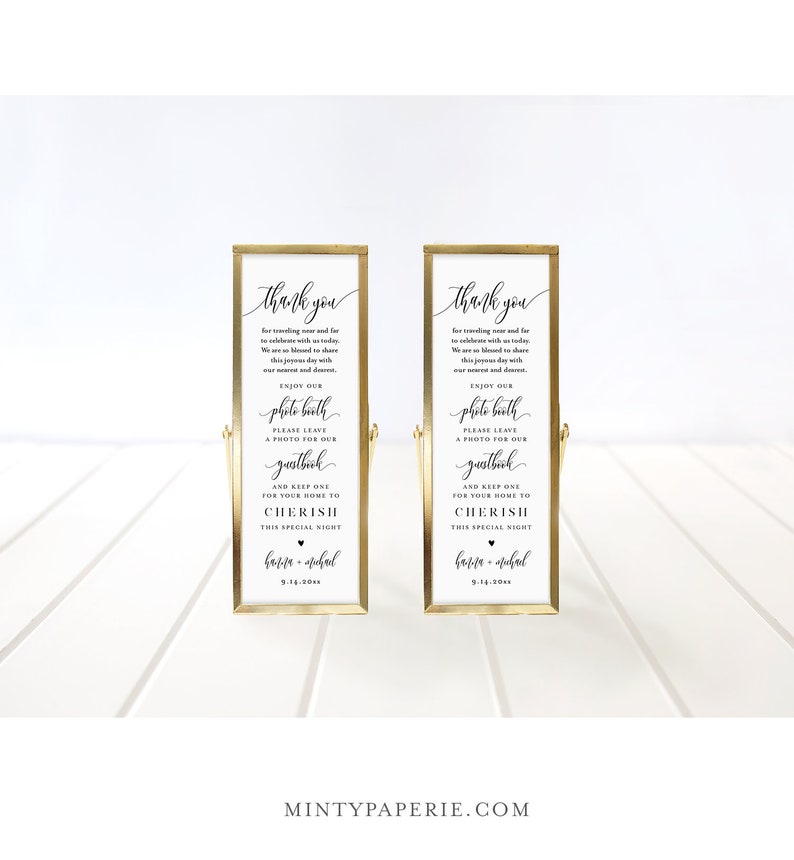 Minimalist Photo Booth Insert Card Modern Wedding Photobooth | Etsy