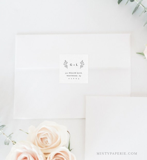 Envelope Label Template Printable Return Address Sticker | Etsy