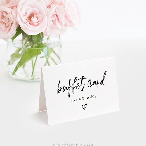 Buffet Card Template Download Printable Food Label Editable - Etsy