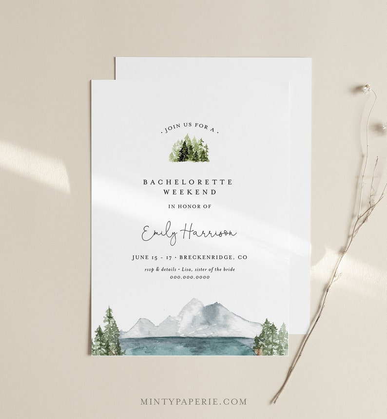 Lake Bachelorette Weekend Invitation & Itinerary Mountain | Etsy