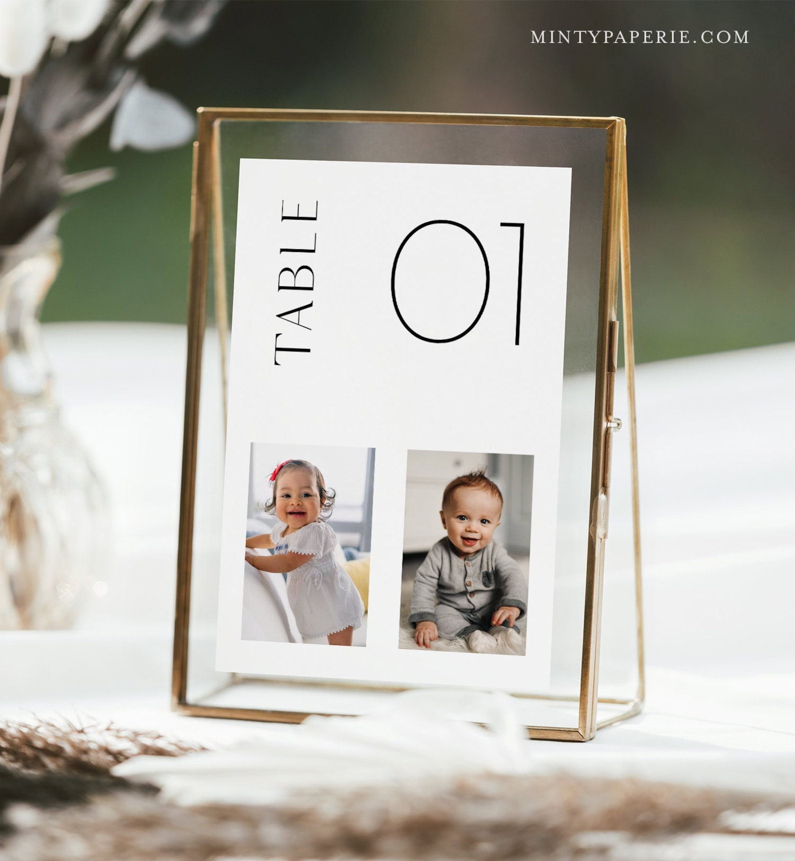 Baby Photo Table Number Card Childhood Pictures Minimalist - Etsy