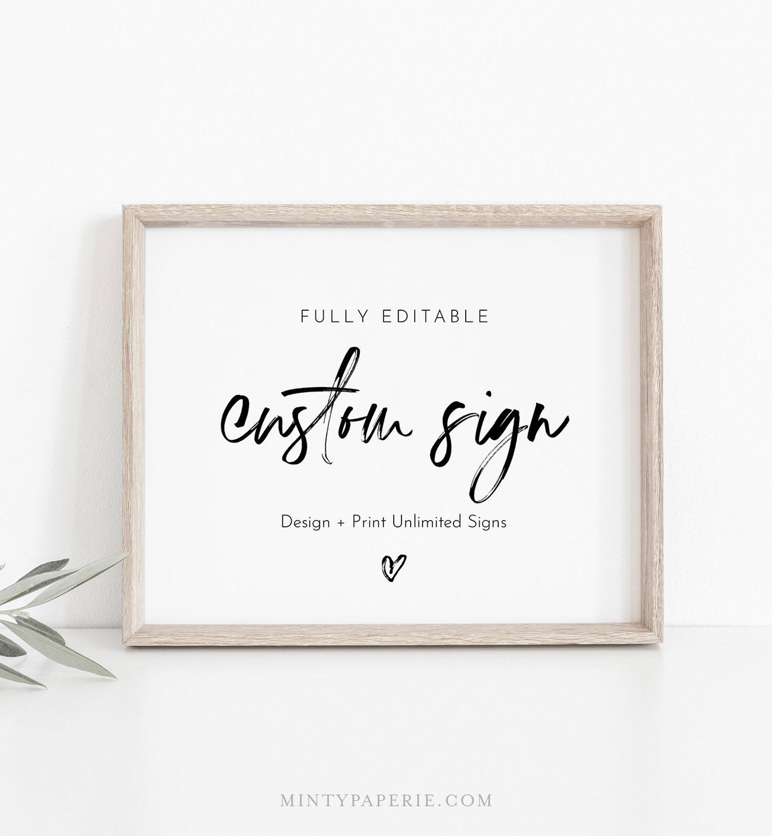 Handwritten Script Custom Sign Template, Minimalist Wedding or Bridal ...