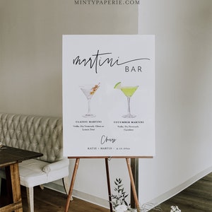 Martini Bar Sign, Signature Drinks Sign, Signature Bar Menu, Dirty ...