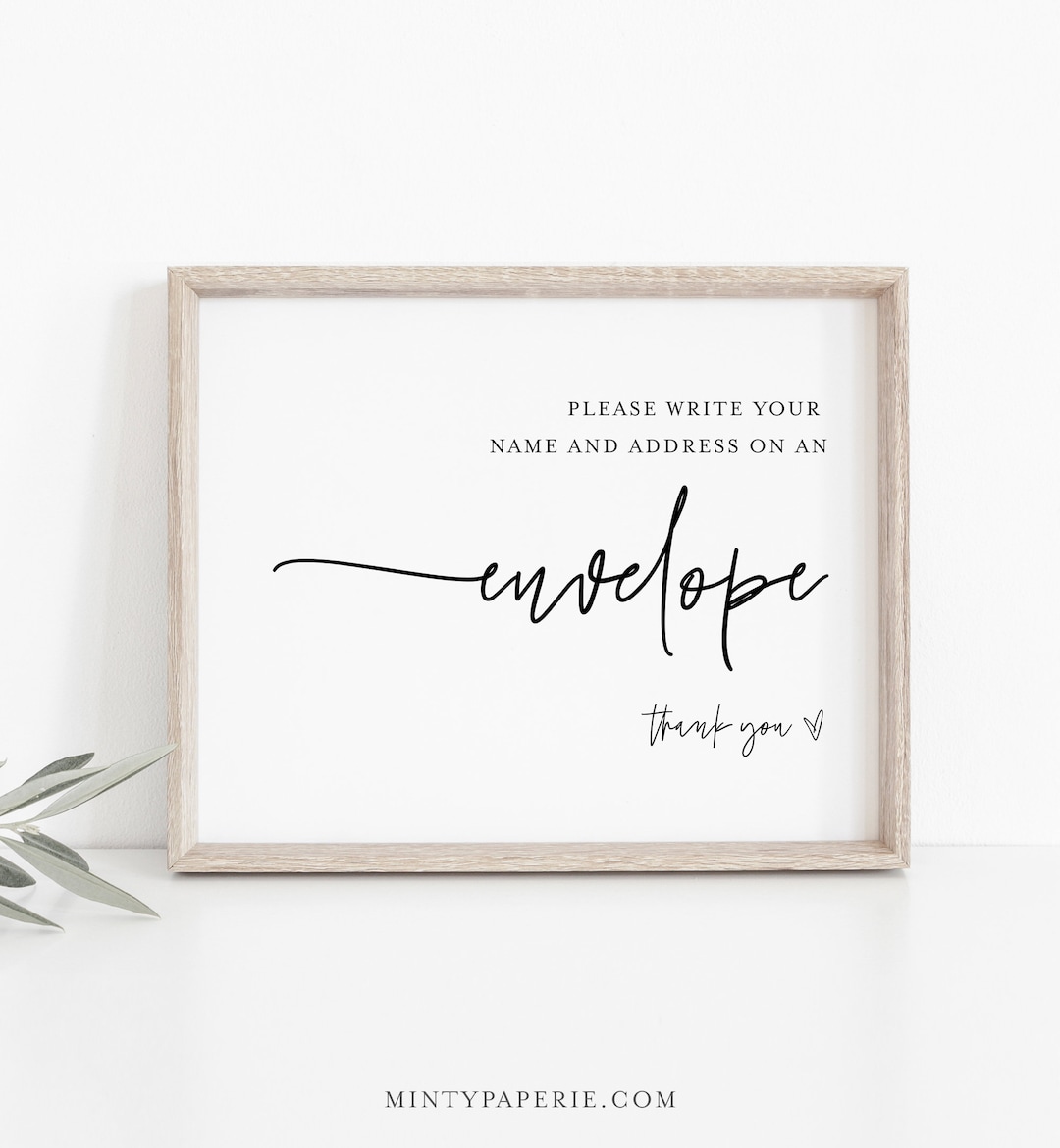 Write Your Address on Envelope Sign, Minimalist Bridal / Baby Shower ...