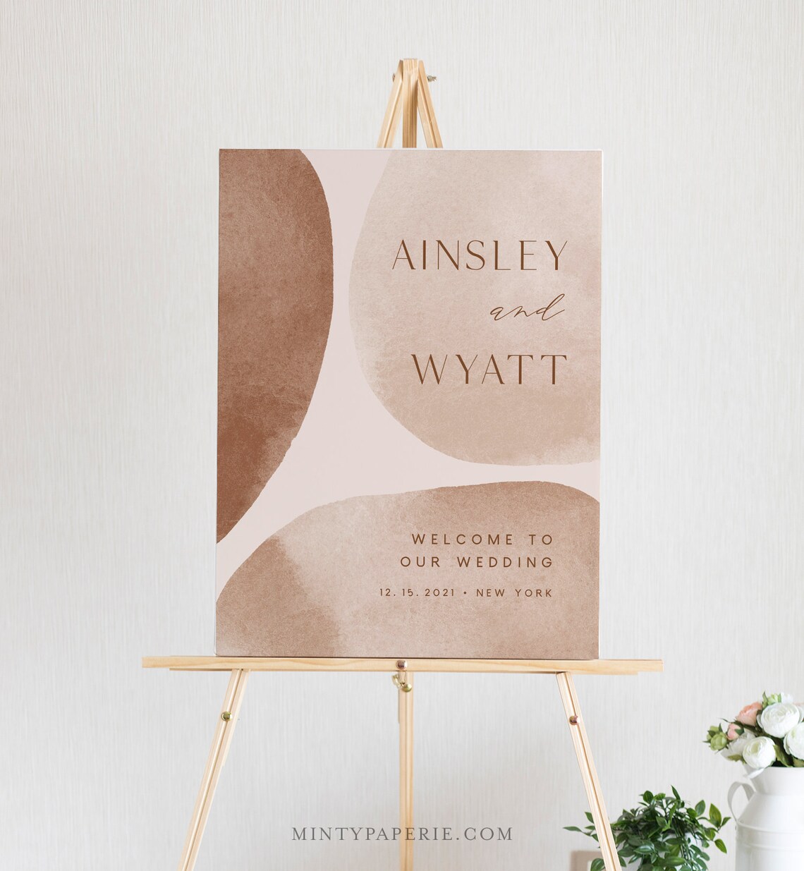 Earthy Welcome Sign Printable Abstract Art Wedding Modern | Etsy