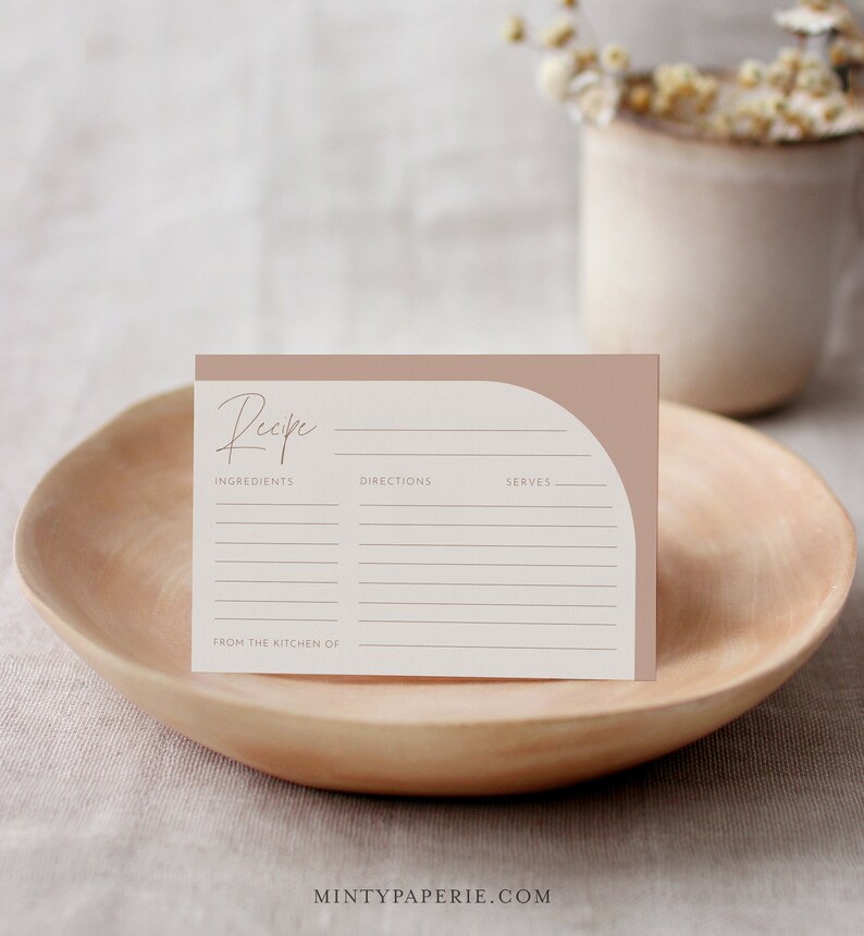Modern Recipe Card and Recipe Request Insert Printable - Etsy