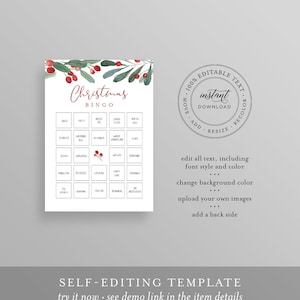 Christmas Bingo Game, Printable Holiday Party Game, Family Fun ...