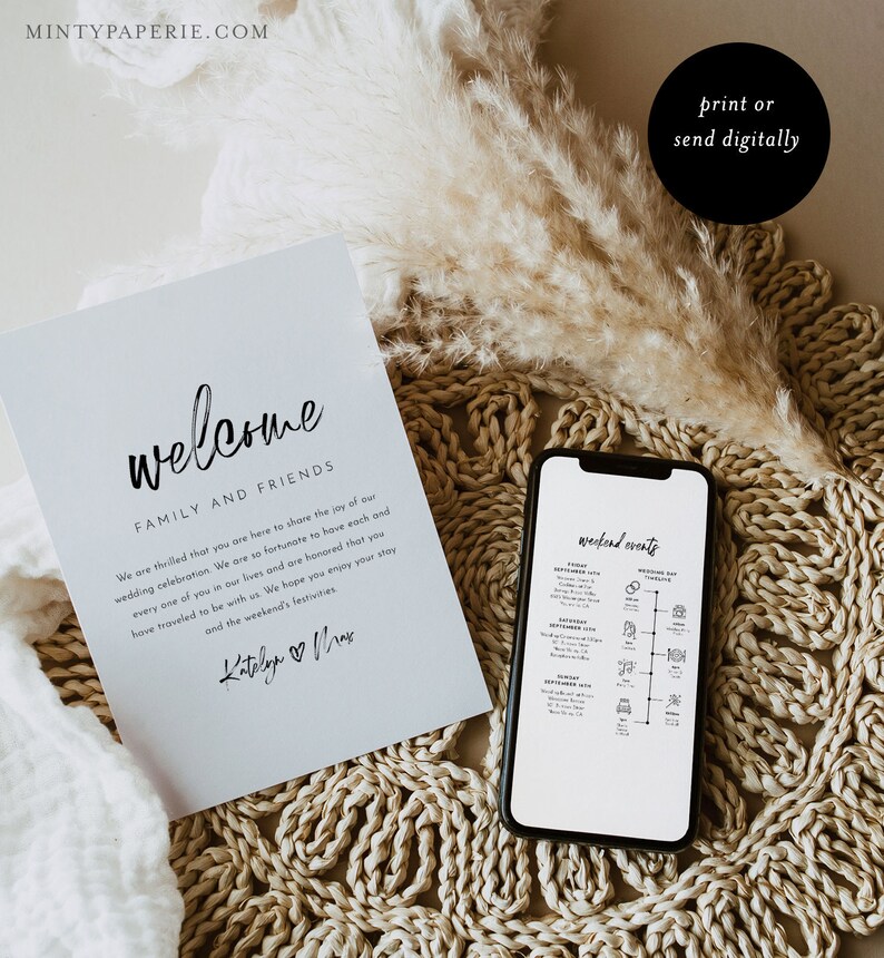 Handwritten Script Welcome Letter & Timeline Template Modern - Etsy