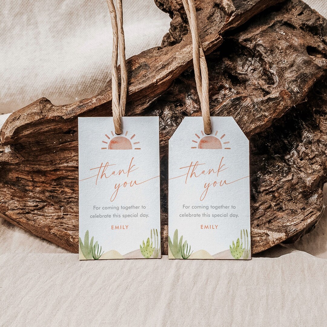 Sun Favor Tag Template, Thank You Tag, Bohemian Sun Baby Shower, Bridal ...