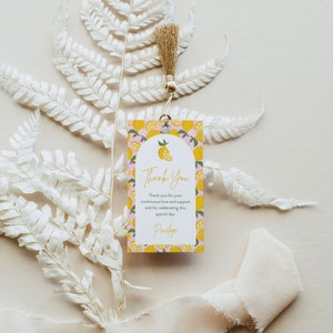 Lemon Favor Tag, Baby Shower Tag, Birthday Tag, Thank You Tag, Summer ...
