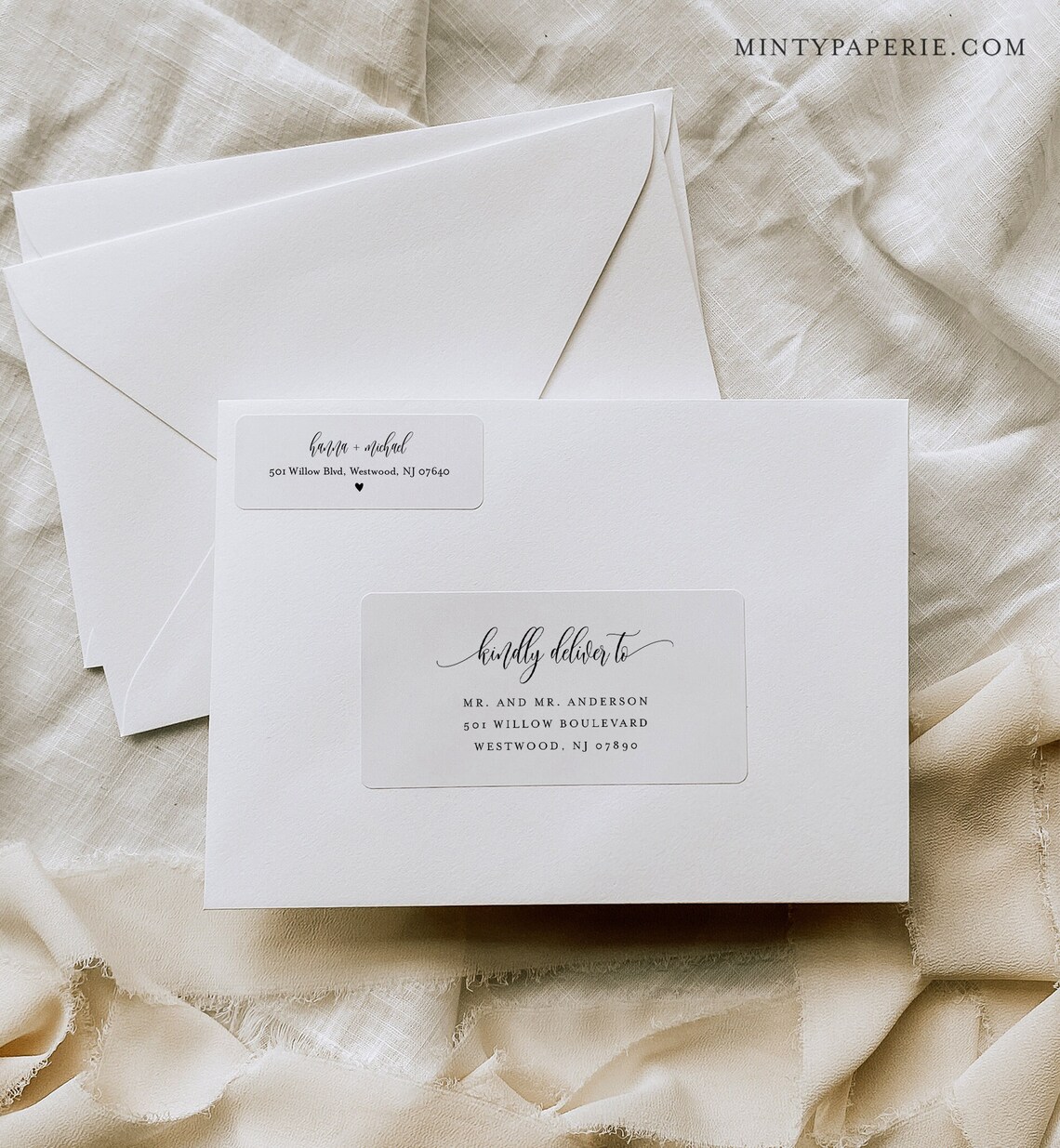 Minimalist Envelope Label Template Printable Return and - Etsy