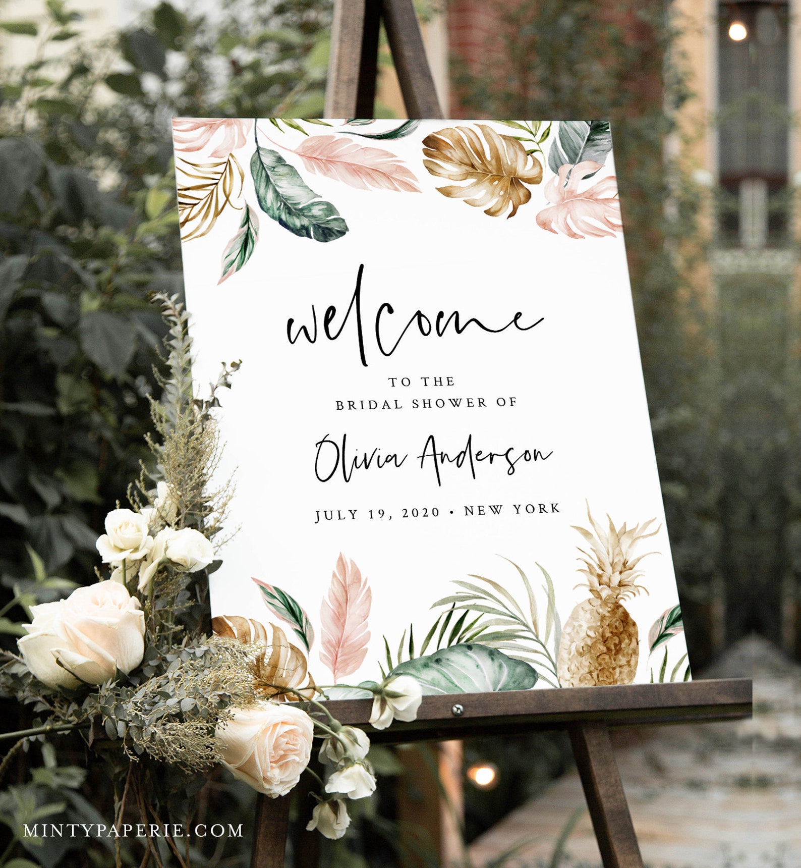 Tropical Welcome Sign Pineapple Destination Wedding or Baby / | Etsy