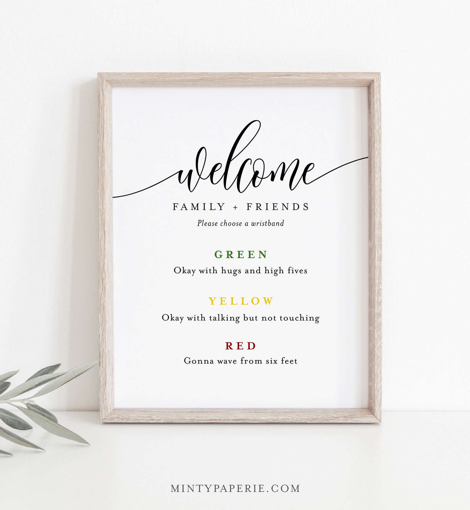 Color Coded Wristband Sign Social Distance Welcome Sign - Etsy