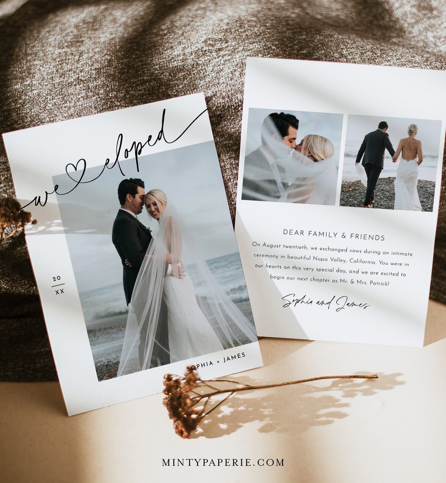 Photo Elopement Announcement, Intimate Wedding Reception Party ...
