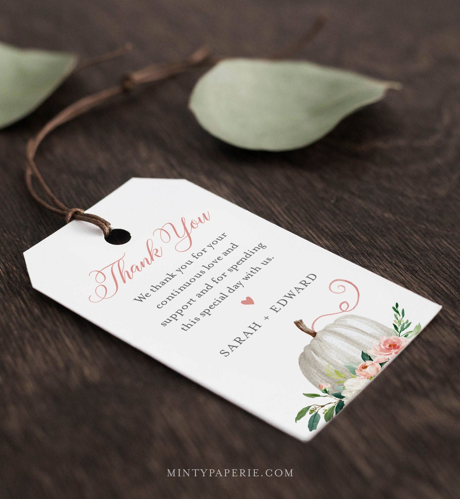 Pumpkin Favor Tag Template Editable Fall Bridal Shower or - Etsy