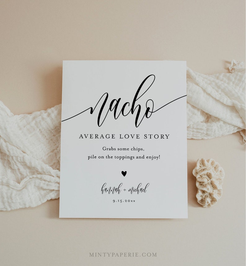Nacho Bar Sign, Wedding Nacho Station, Bridal Shower Nacho Sign, Fiesta ...