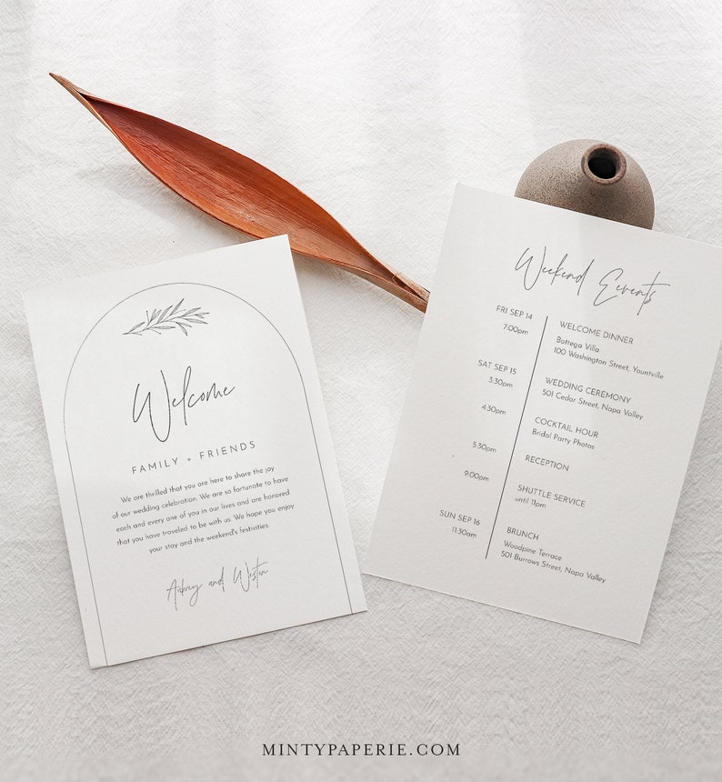 Modern Arc Welcome Letter & Timeline Template Minimalist - Etsy