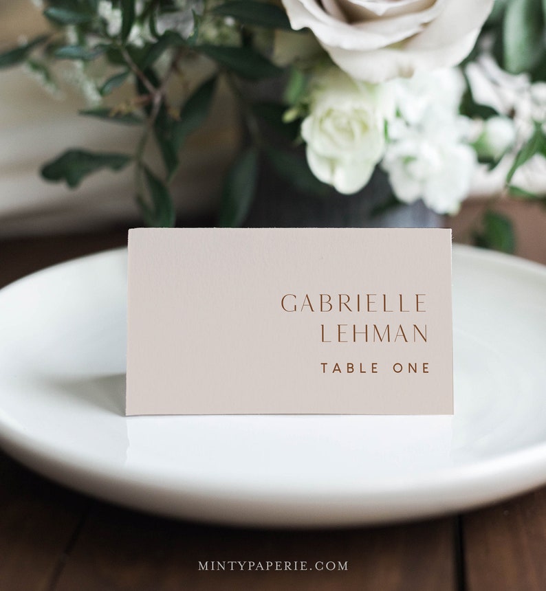 Terracotta Place Card Template, Printable Minimalist Wedding Buffet ...