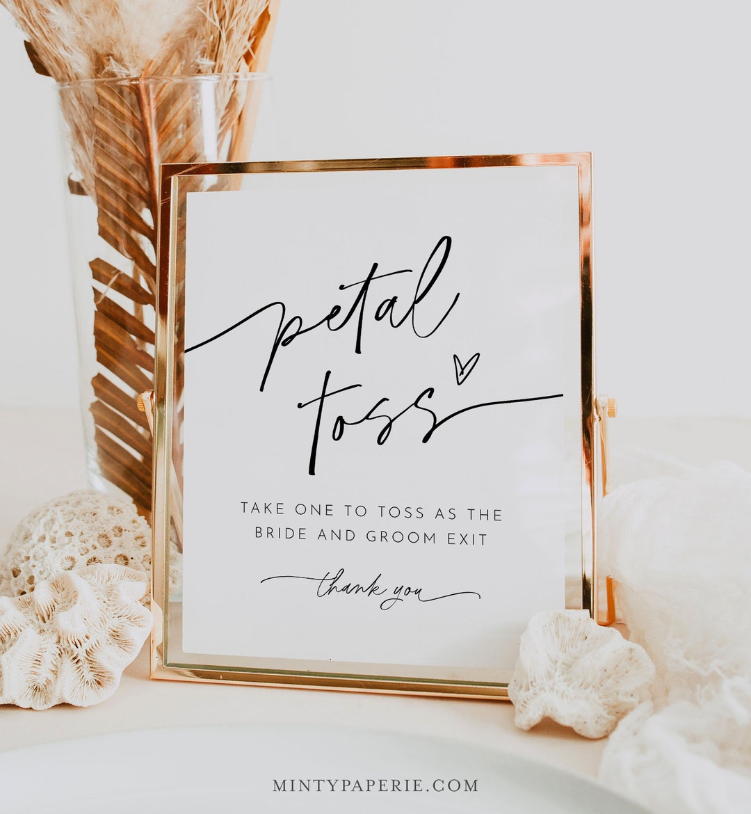 Petal Toss Sign, Printable Minimalist Wedding Send Off, Flower Toss ...