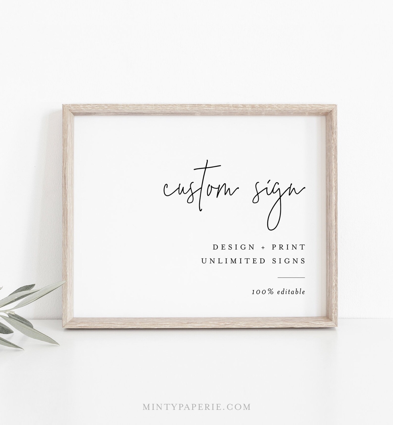 Minimalist Custom Sign Template Modern Simple Wedding or - Etsy