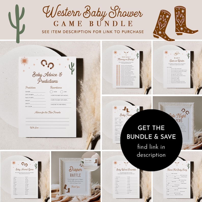 Baby Mad Libs Game, Western Baby Shower Game, Rodeo Cowboy Baby Shower ...