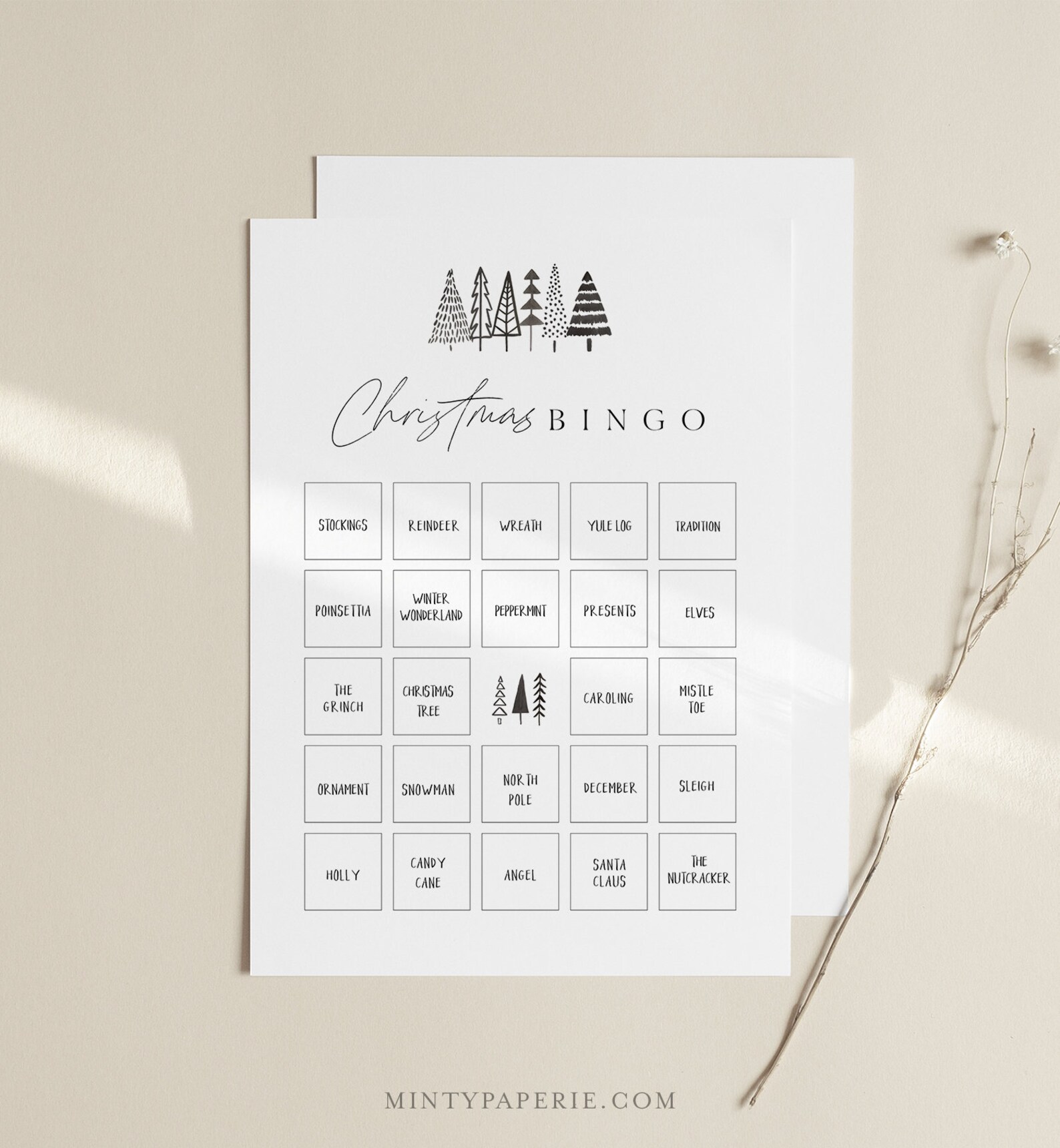 Christmas Bingo Game Printable Holiday Party Game Family Fun | Etsy