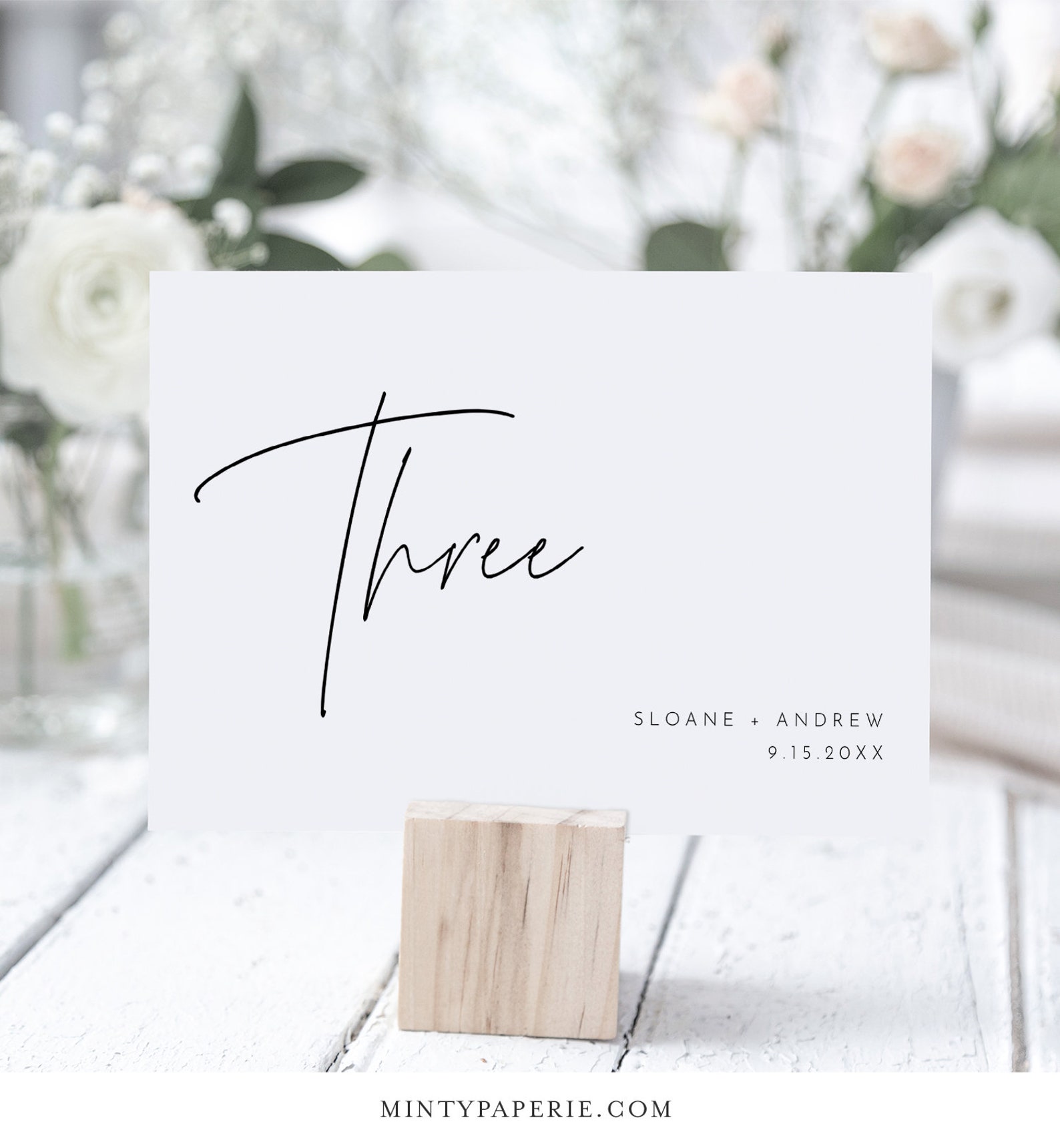 Horizontal Table Number Card Template Modern Minimal Clean - Etsy