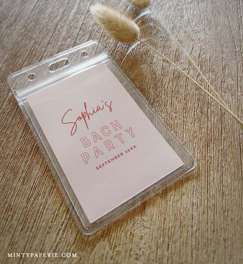 Bachelorette Room Key Card Tag Template Itinerary Agenda - Etsy