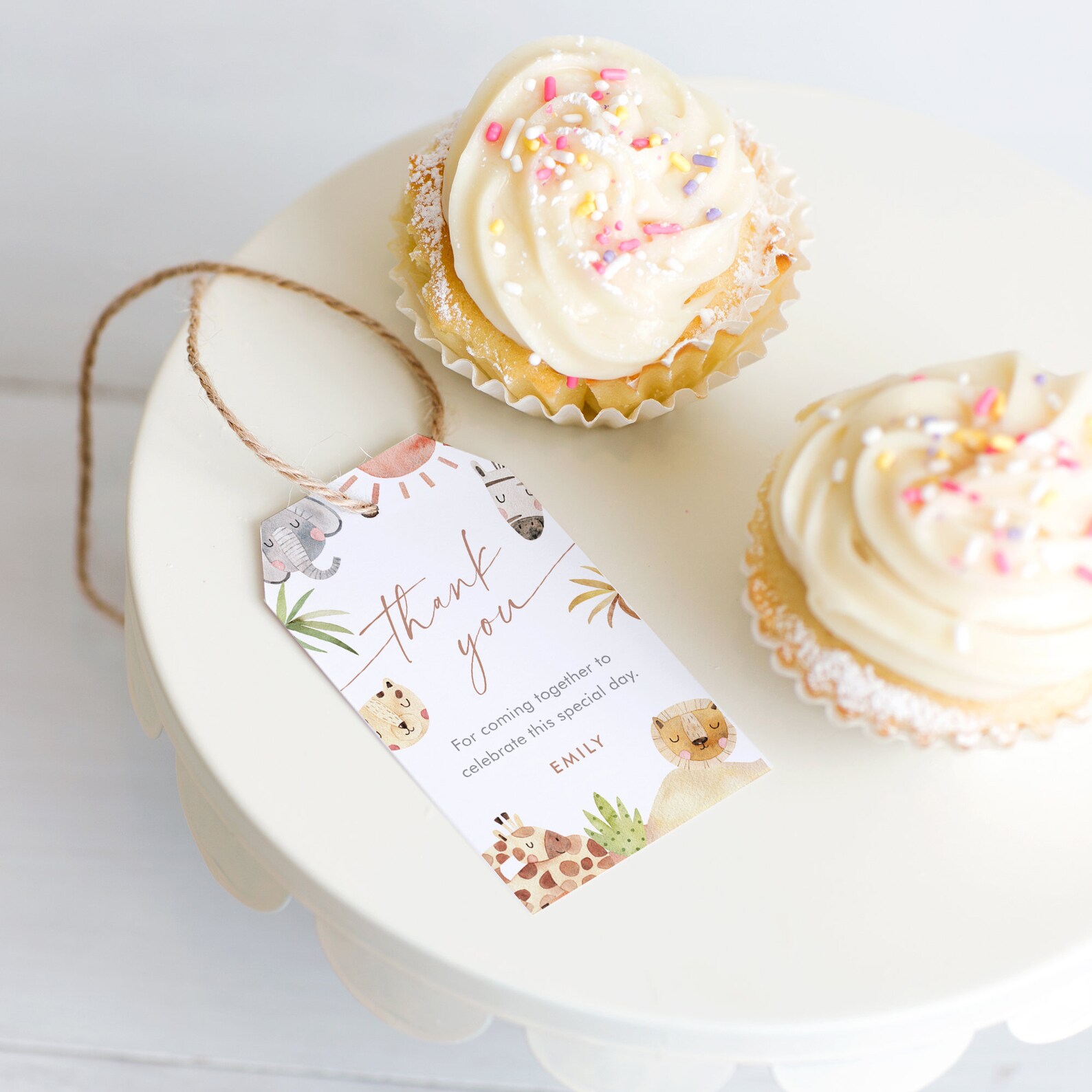 Safari Favor Tag Template, Thank You Tag, Jungle Animals Baby Shower ...