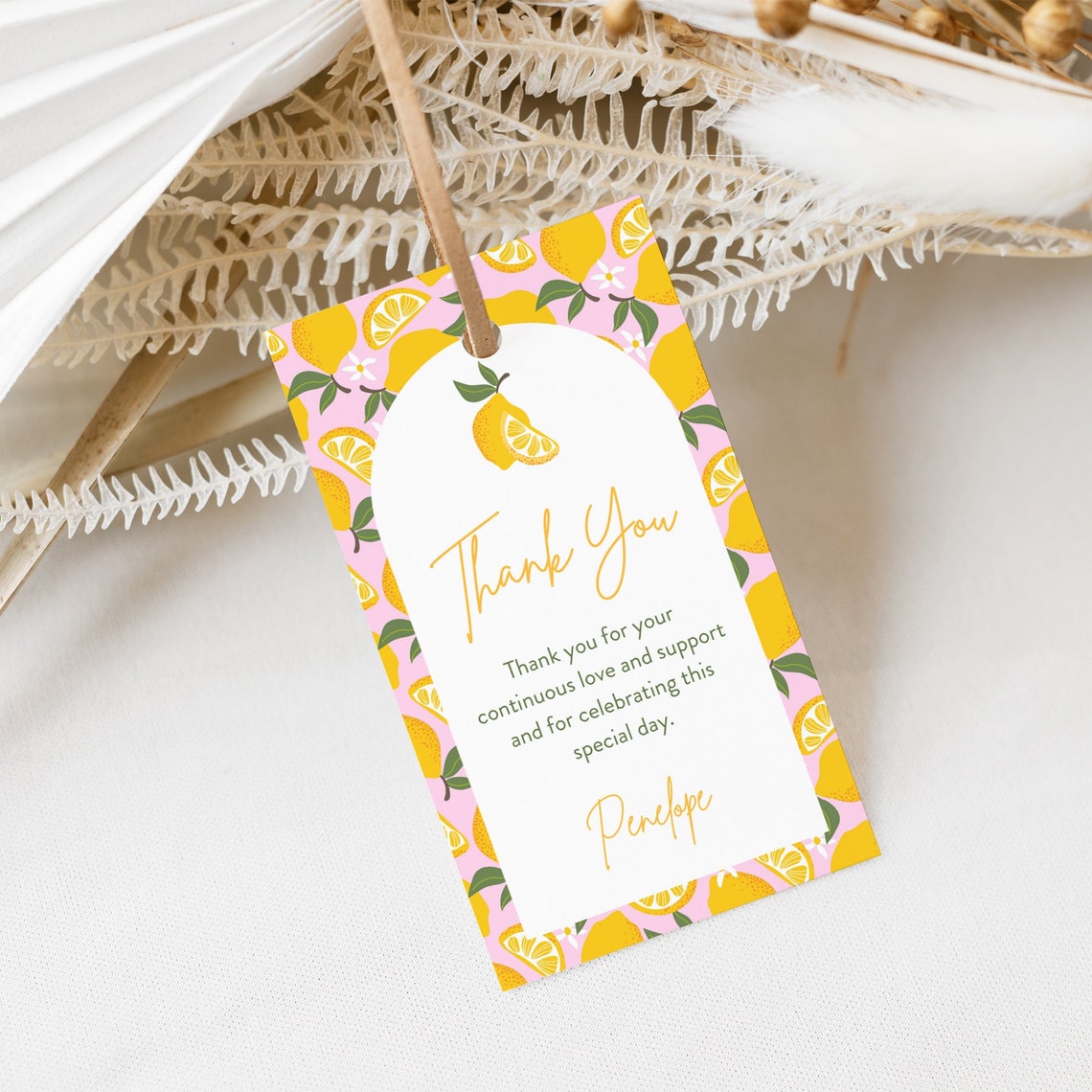 Lemon Favor Tag, Baby Shower Tag, Birthday Tag, Thank You Tag, Summer ...
