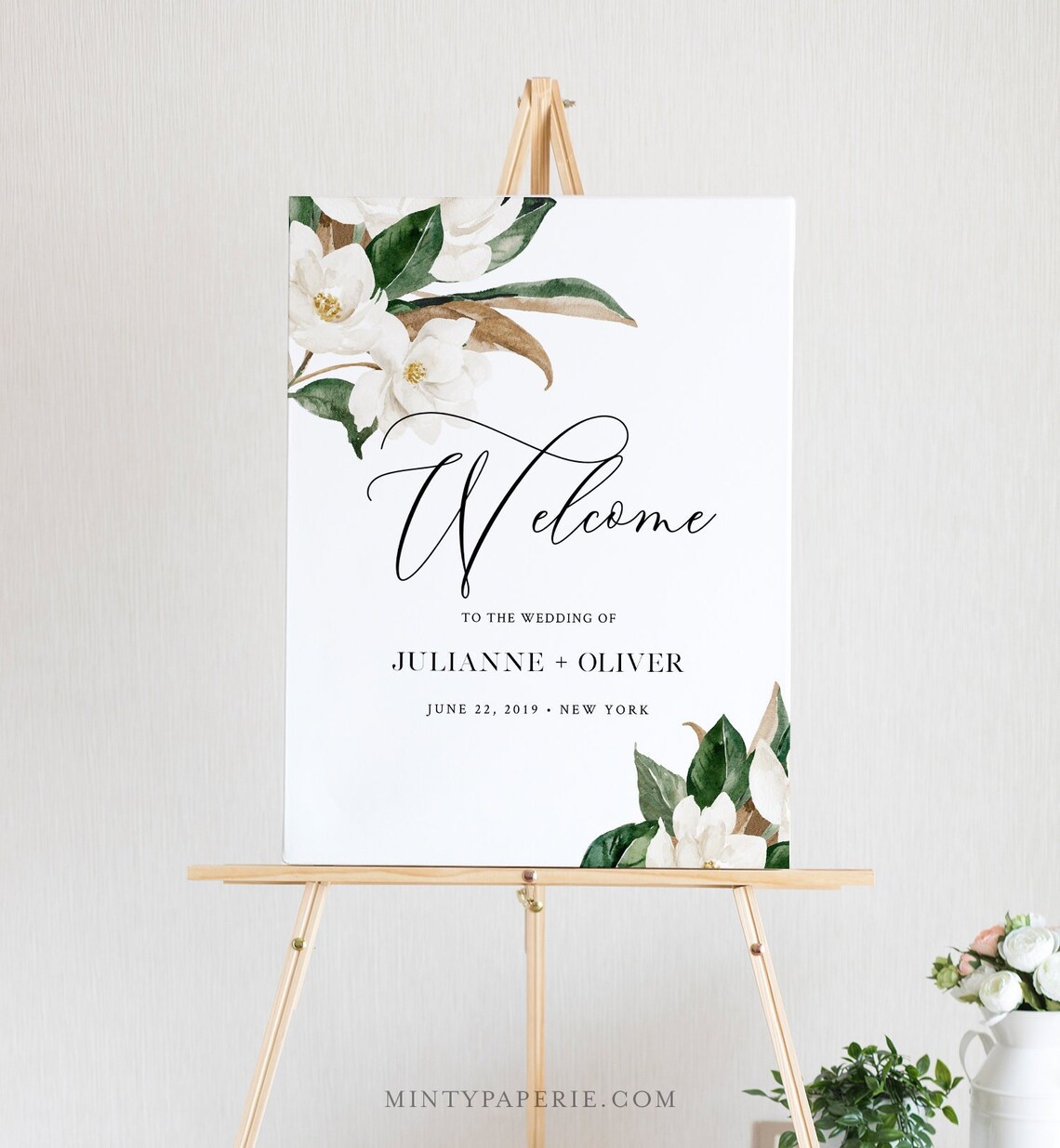 Magnolia Welcome Sign Template Wedding or Bridal Shower | Etsy