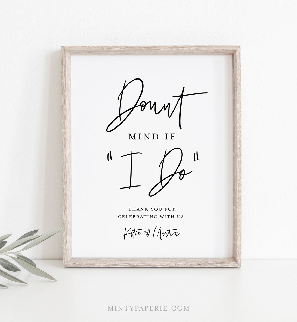 Donut Wedding Favor Sign, Donut Mind If I Do, Donut Bar, Dessert ...