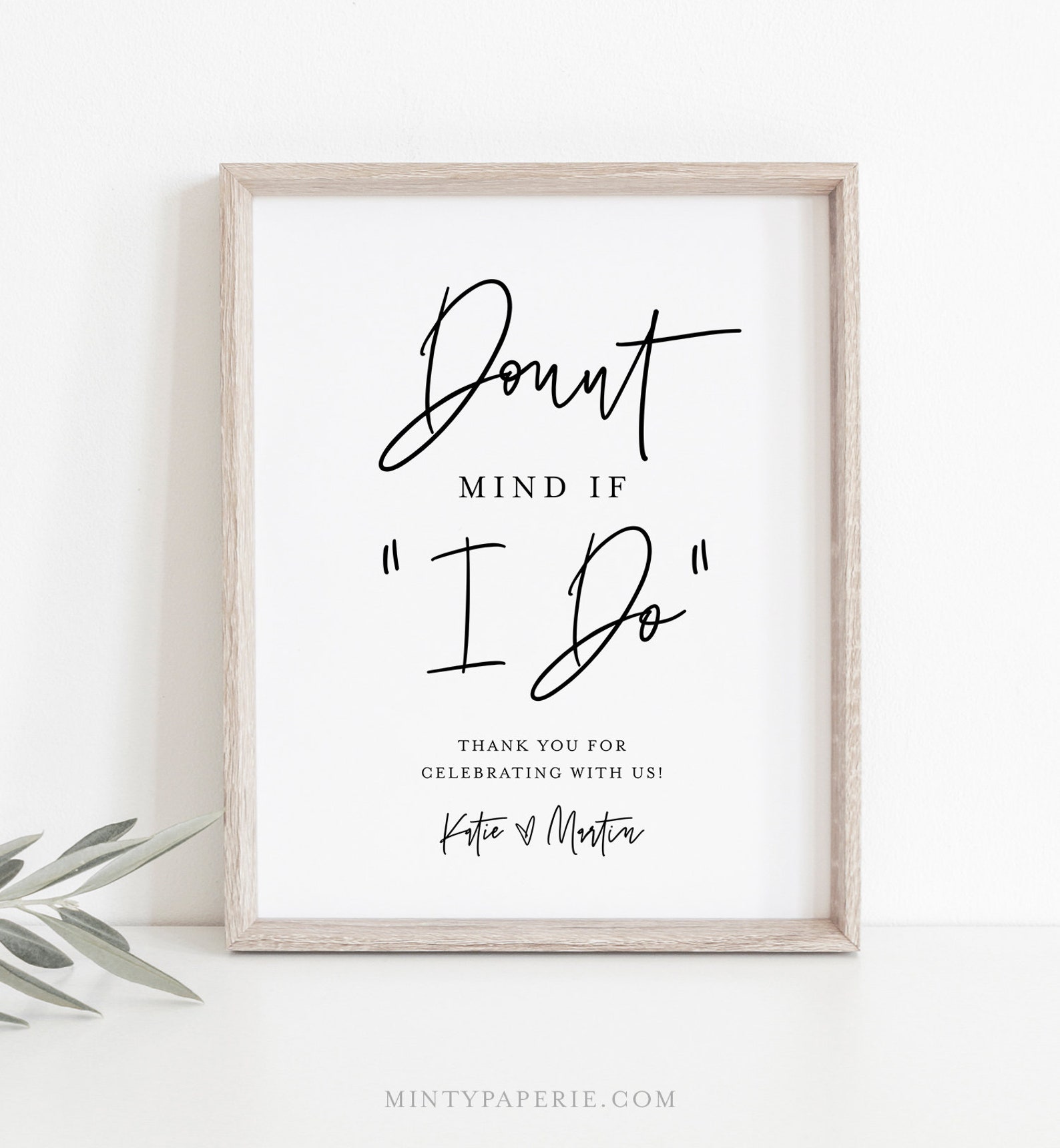 Donut Wedding Favor Sign, Donut Mind If I Do, Donut Bar, Dessert ...