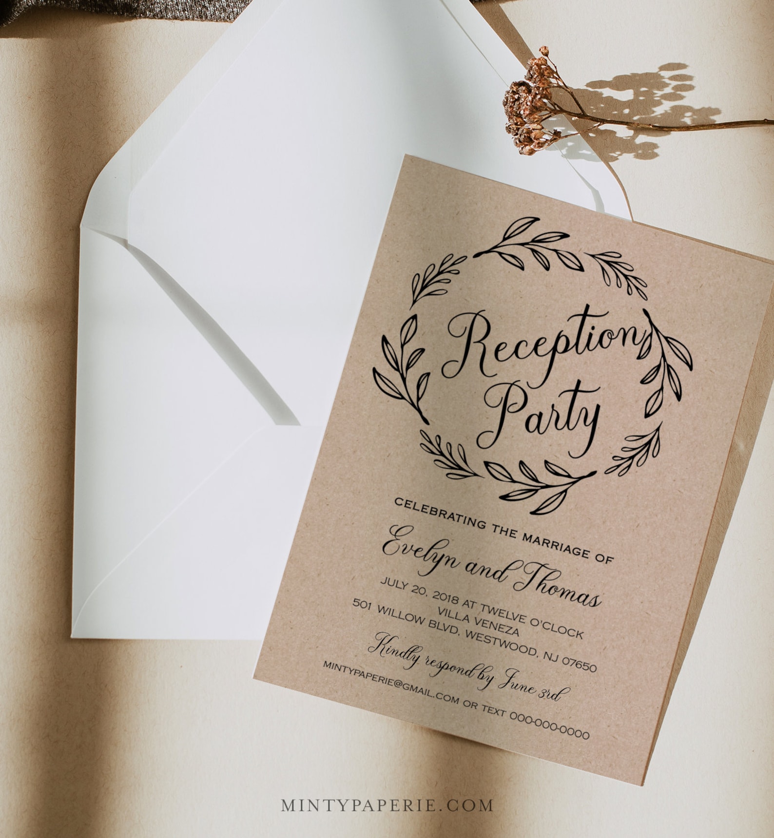 Reception Party Invitation Template Wedding Reception - Etsy