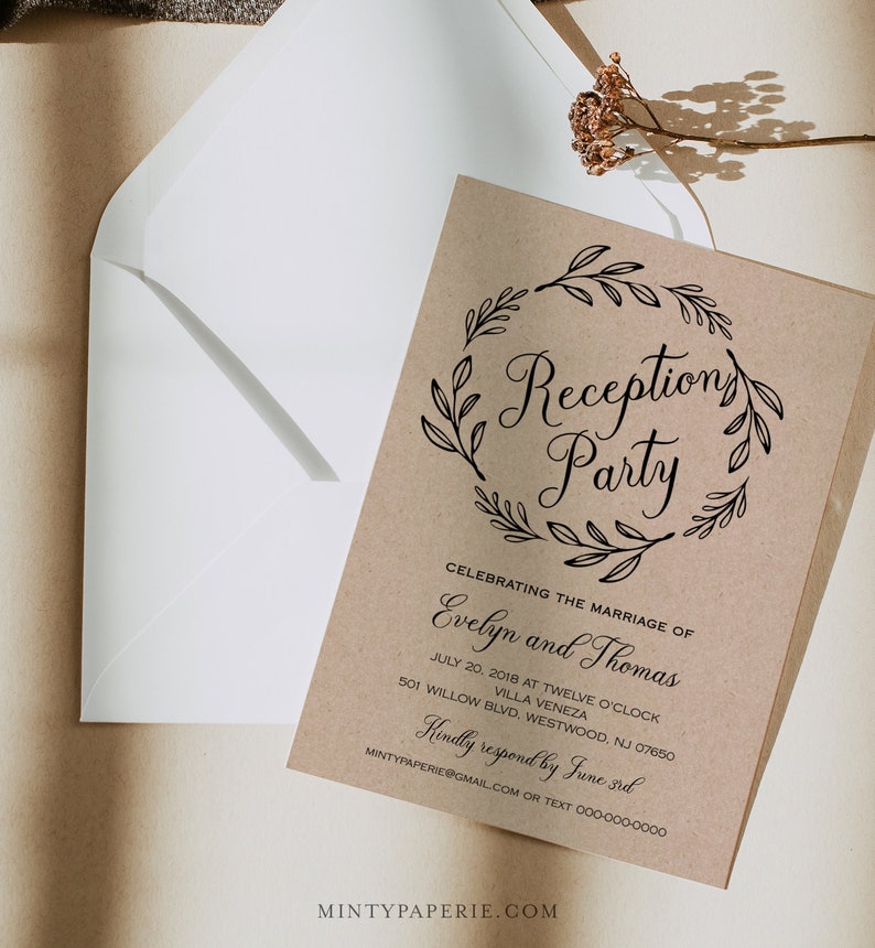 Reception Party Invitation Template Wedding Reception - Etsy