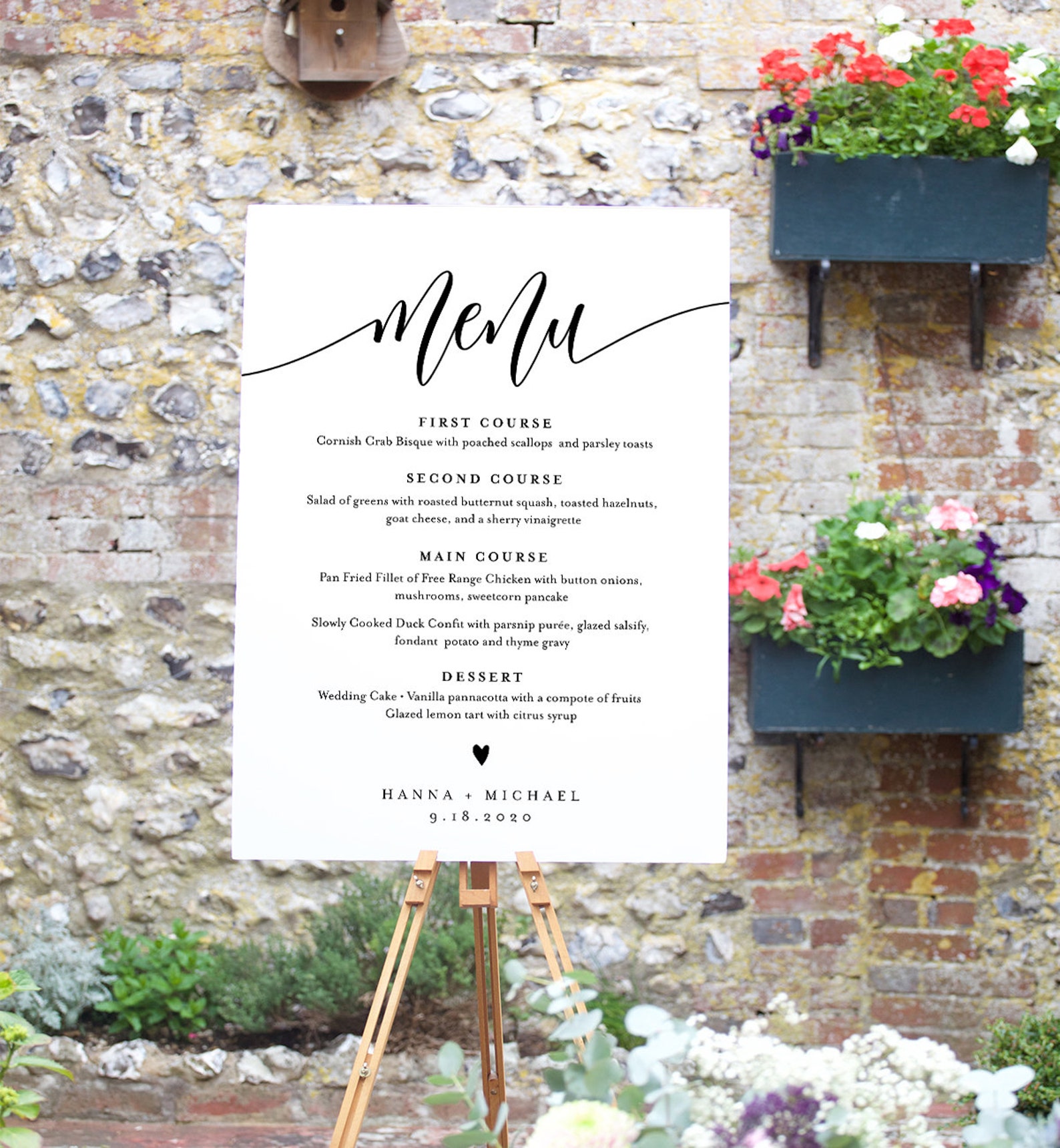 Menu Sign Template Editable Wedding Dinner Menu Poster | Etsy