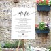 Menu Sign Template, Editable Wedding Dinner Menu Poster, Modern ...