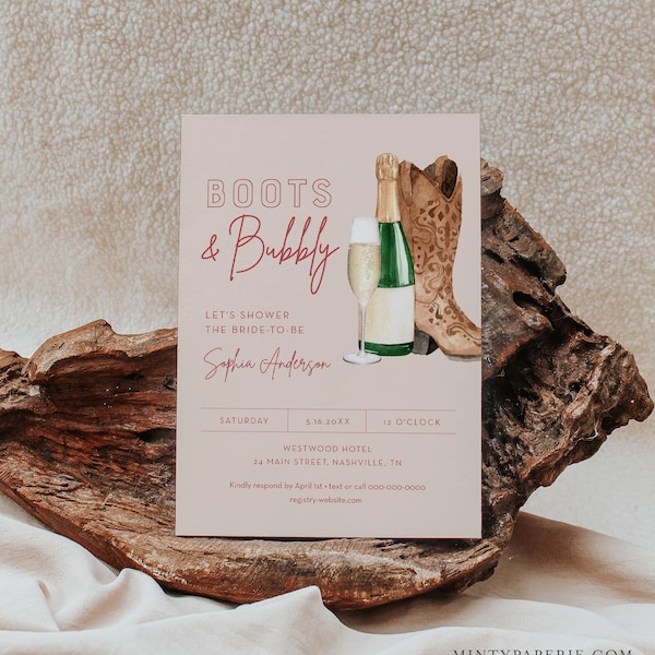 Boot and Bubbles Invitation - Etsy
